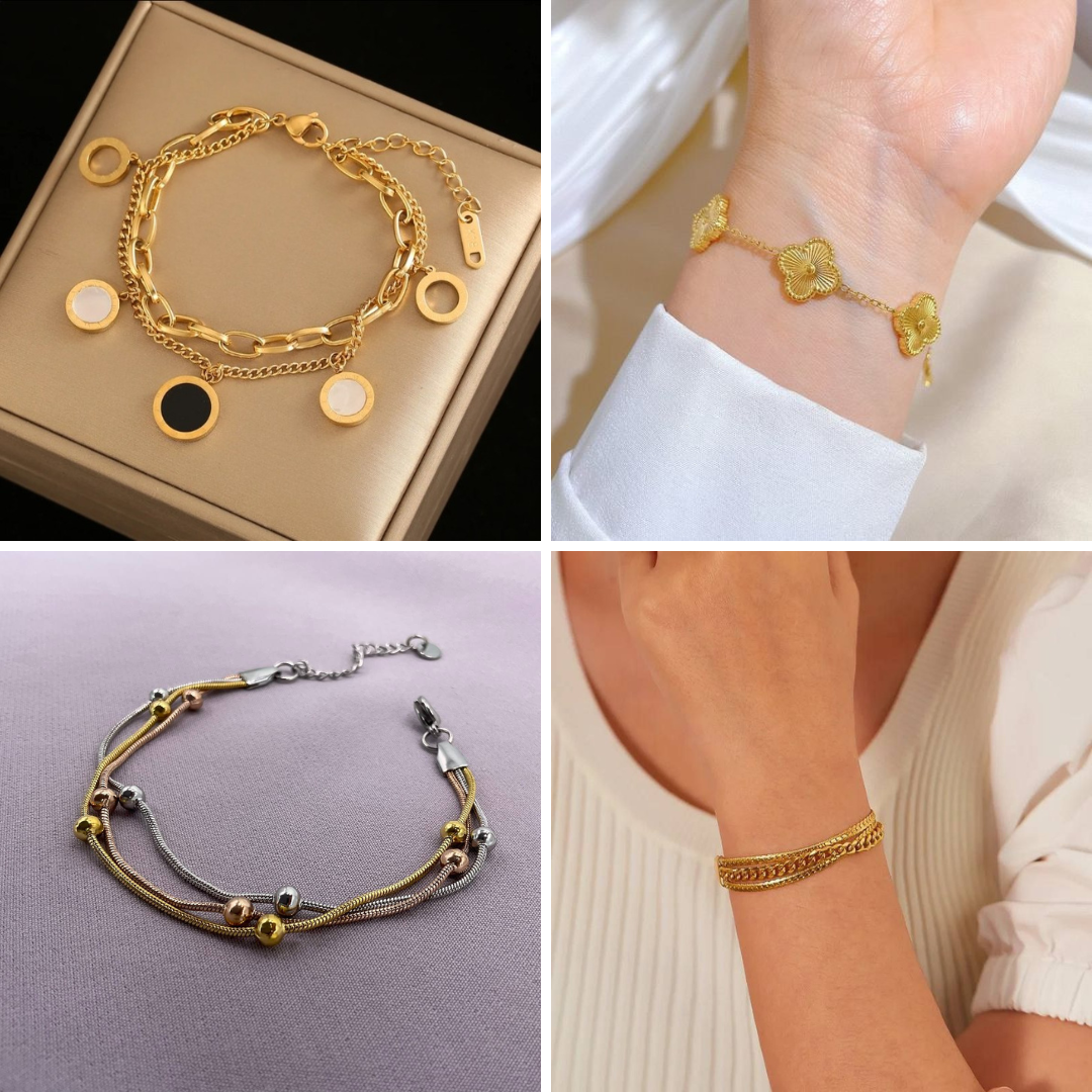 Stainless Steel Sage Bracelets Bundle – Mezzaluna